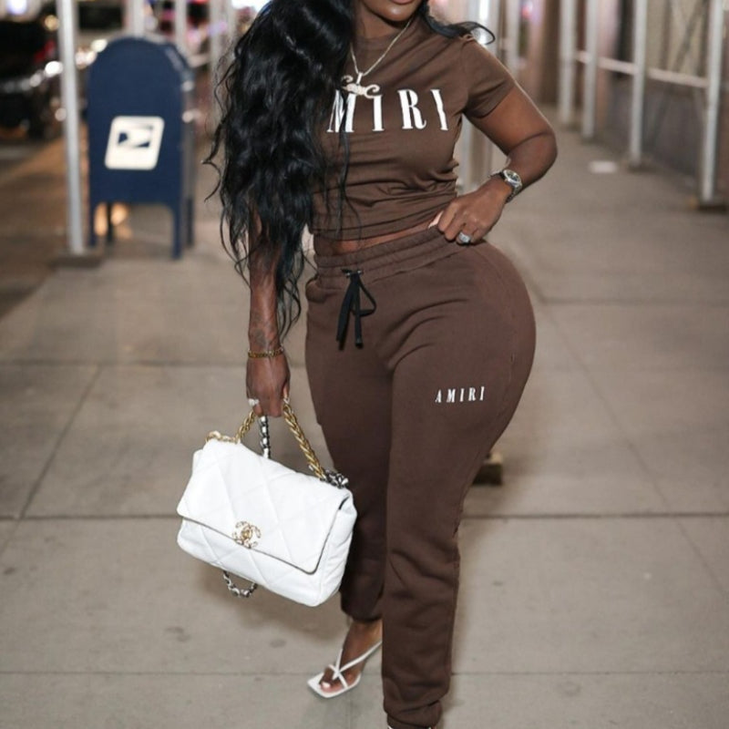 Casual Solid Color Letters Printing Suit（CL10826） – Helarocky